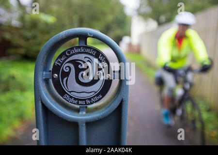 The Caledonia Way, a sustrans cycle path near Port Appin, Scotland, UK ...