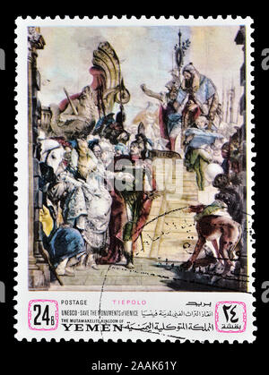 YEMEN - CIRCA 1968: stamp printed by Yemen, shows King Solomon, circa ...