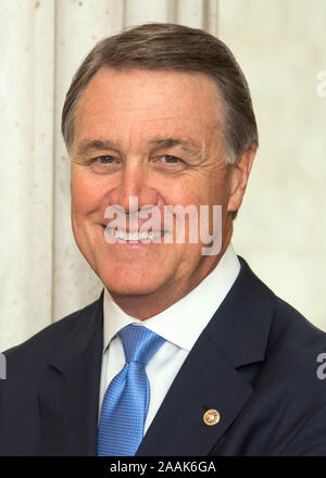 U.S. Senator David A. Perdue, (GA), shakes hands with U.S. Marine Corps ...