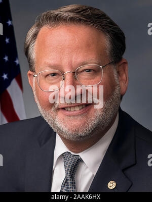 U.S. Senator, Gary Peters (D-MI) speaking at a meeting of the Senate Homeland Security and ...