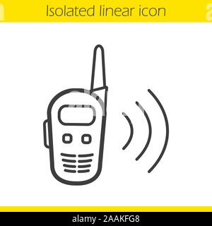 Line drawing of a portable radio transceiver showing buttons and ...