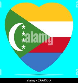 Comoros Heart Flag. Comorian Love Shape Country Nation National Flag ...