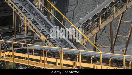 conveyor belt mine line rock transport Stock Photo - Alamy