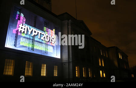 A light display at Nottingham University showing the Periodic Table ...