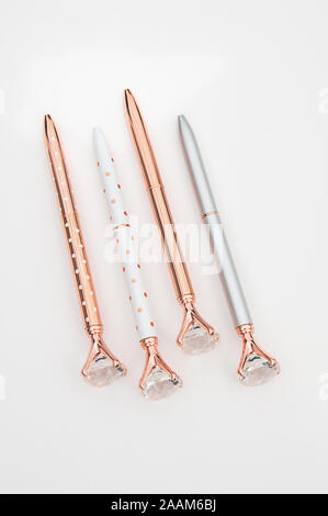 pens isolated on white background, close up Stock Photo - Alamy