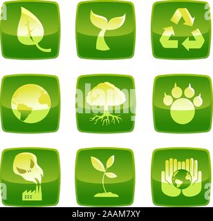 Icon set background design, Sustainability eco friendly green recycle ...
