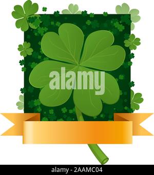 St. Patrick's Holidays Four Leaf Clover. Lucky Symbol and Irish Mascot ...