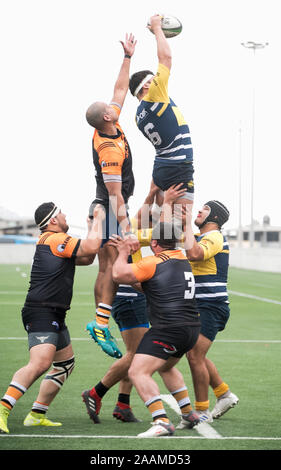 Lima, Peru-November 17, 2019: Lima Rugby Club vs. Navy Warriors held at ...