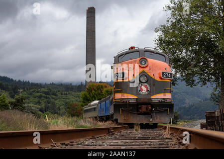 Garibaldi, Oregon, United States - September 7, 2019: Old Train on the ...