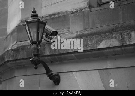 A street side CCTV camera on a lamp post in Hounslow, Middx, UK Stock ...