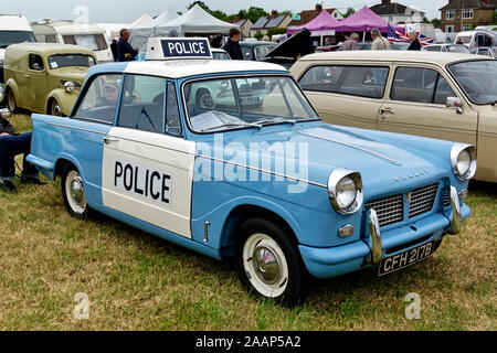 vintage triumph herald police car at a car rally county down northern ...