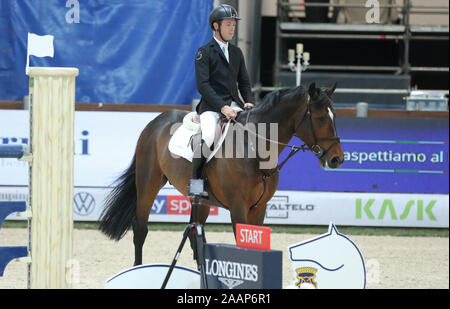 VERONA, ITALY - NOV 09: Scott Brash competing with his horse Hello ...
