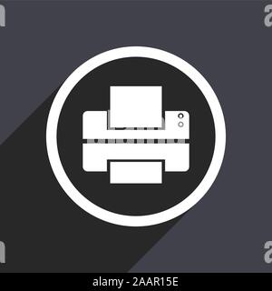 Grey printer icon. Flat illustration of grey printer vector icon for ...