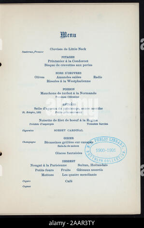 DINNER (held by) COMRADES AND FRIENDS OF GENERAL MICHAEL KIRWIN (at ...