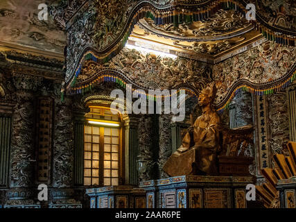 Interiors of the sumptuous tomb of Emperor Khai Dinh, near the Perfume ...