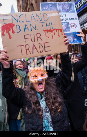 Protest against fur and the exploitation of animals for their skin at ...