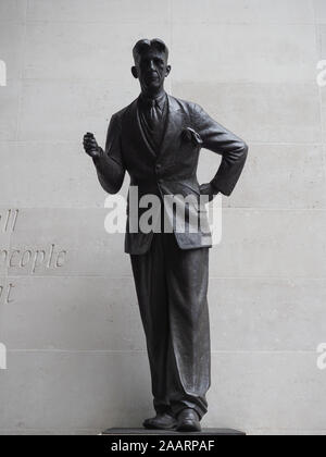 George Orwell sculpture in front of the BBC headquarters, London ...