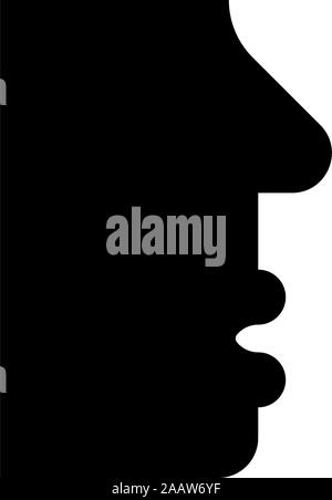 Vector Illustration, side profile Silhouette of Donald J Trump ...