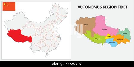 China tibet autonomous Region map. Gray background. Business concepts ...