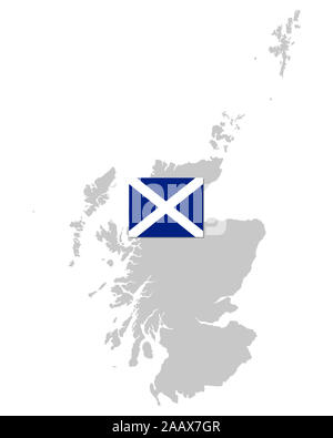 Silhouette of the map of Scotland with its flag Stock Photo - Alamy