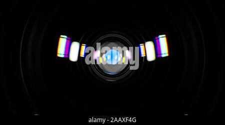 The camera lens with colored light, close photos, close up Stock Photo ...