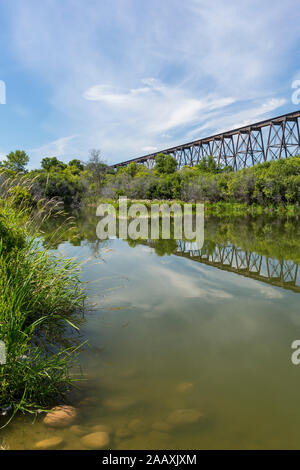 The High Line Railroad Bridge Trestle in Valley City, North Dakota, USA ...