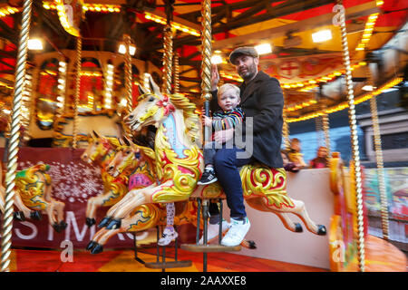 Fairground ride in Glasgow on St. Enoch Square in the city centre ...