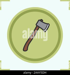 forest axe hatchet color icon vector illustration Stock Vector Image ...