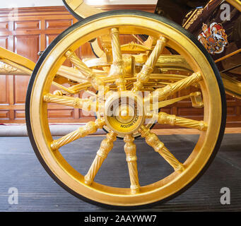 The new state coach Britannia, to be used for the first time by H.M ...