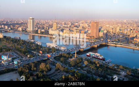 The 6th October Bridge from the Cairo Tower in 1986, Egypt Stock Photo ...