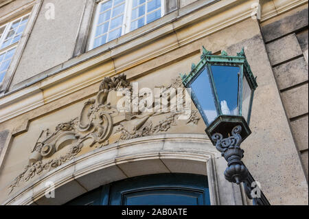 A doorway from the Royal Palace Amalienborg in Copenhagen, Denmark ...
