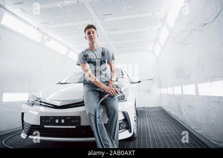 Paint spray master for car painting in the automotive industry Stock ...