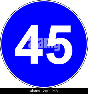 Speed limit 45 road sign in USA Stock Photo - Alamy