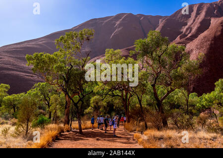 Tourists along a ranger guided the Mala walk from the Mala carpark to ...