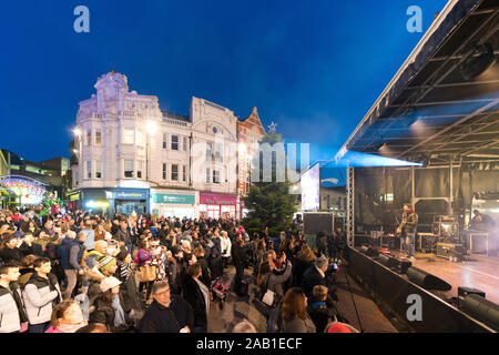 Bromley Town Centre Christmas Lights Switch On Stock Photo - Alamy