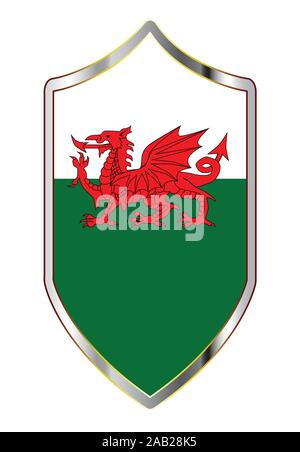 Shield with flag of Wales Stock Vector Image & Art - Alamy