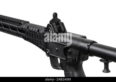 Small modern semi-automatic folding carabiner with collimator sight. A ...