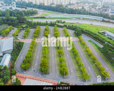 Beautiful Empty parking lots, aerial view. View from above Stock Photo ...
