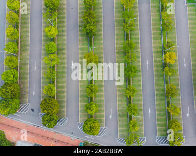 Beautiful Empty parking lots, aerial view. View from above Stock Photo ...
