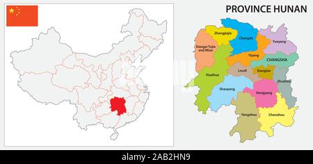 Map of Hunan, a province of China Stock Vector Image & Art - Alamy