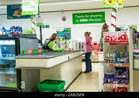 Staff and customers inside Asda Supermarket in Newquay in Cornwall ...