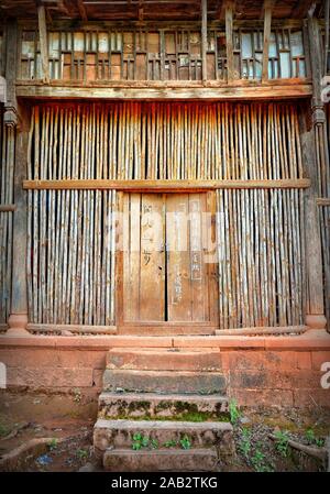 A handmade bamboo door on bamboo wall Stock Photo - Alamy