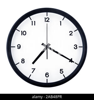 Classic analog clock pointing at seven thirty five, isolated on white ...