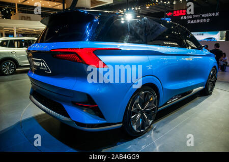 The SAIC Roewe Vision iM concept showcasing a forthcoming new MPV carat the 2019 Guangzhou Auto ...
