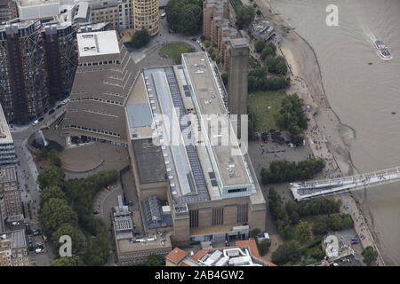 Aerial view of the Tate Modern in the Bankside area of South London ...