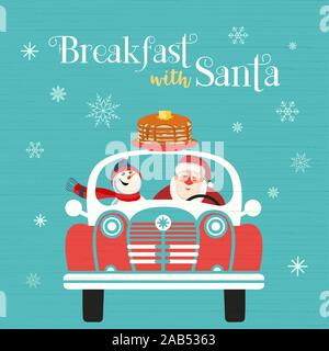 Christmas template poster - Happy Santa Claus with gifts bag standing ...