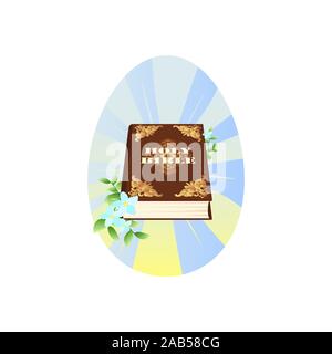 Holy Bible icon, thick closed book with crucifix, christianity shrine, vector Stock Vector Image ...