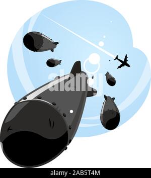 Vector illustration of falling bombs Stock Vector Image & Art - Alamy