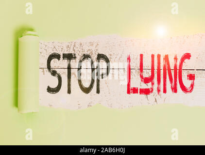 Stop Lies Meaning Warning Sign And Control Stock Photo - Alamy