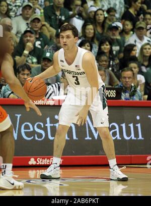 Michigan State guard Foster Loyer (3) plays against Iowa in the second ...